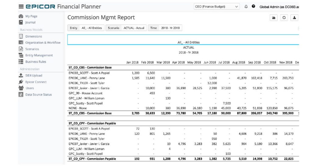 Epicor Financial Planner Management System ERP Software ...